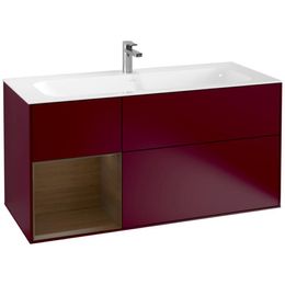 Villeroy & Boch Villeroy und Boch Finion Waschtischunterschrank F060GNHB 119,6x59,1cm, Regal links Walnut veneer, Peony Matt