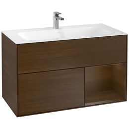 Villeroy & Boch Villeroy und Boch Finion Waschtischunterschrank G040GNGN 99,6x59,1cm, Emotion, Regal rechts Walnut veneer, Walnut veneer