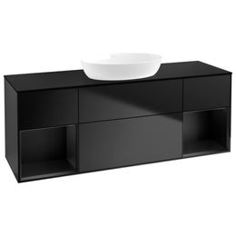 Villeroy & Boch Villeroy und Boch Finion Waschtischunterschrank FD02PDPD 120cm, Abdeckplatte black matt, Regale Black matt lacquer, Black matt lacquer