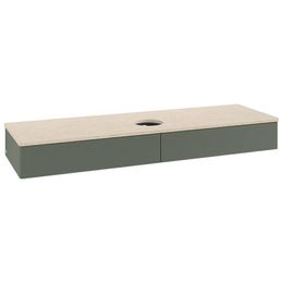 Villeroy & Boch Villeroy und Boch Antao Waschtisch-Unterschrank K14113HL 160x19x50cm, Waschbeckenplattenfarbe botticino, leaf green matt lacquer