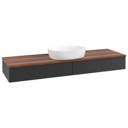 Villeroy & Boch Villeroy und Boch Antao Waschtisch-Unterschrank K14112PD 160x19x50cm, Waschbeckenplattenfarbe warm walnut, black matt lacquer