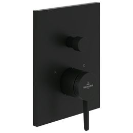Villeroy & Boch Villeroy und Boch Conum Fertigmontageset TVT127001000K5 Unterputz-Einhebel-Wannenarmatur, mit Umsteller, Wandmontage, matt black