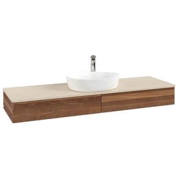 Villeroy & Boch Villeroy und Boch Antao Waschtisch-Unterschrank K14053HM 160x19x50cm, Hahnlochbohrung, Waschbeckenplattenfarbe botticino, warm walnut