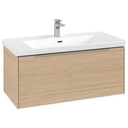Villeroy & Boch Villeroy und Boch Subway 3.0 Waschtisch-Unterschrank C569L0VJ 97,3x42,9x47,8cm, mit LED/Griff Aluminium gl&auml;nzend, nordic oak