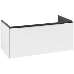 Villeroy & Boch Villeroy und Boch Subway 3.0 Waschtisch-Unterschrank C569L1VF 97,3x42,9x47,8cm, mit LED/Griff Volcano black, pure white