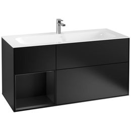 Villeroy & Boch Villeroy und Boch Finion Waschtischunterschrank G060PDPD 119,6x59,1cm, Emotion, Regal links Black matt lacquer, Black matt lacquer