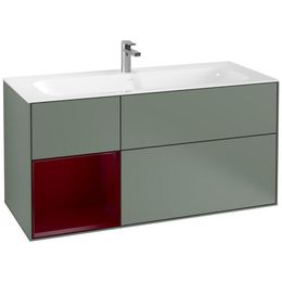 Villeroy & Boch Villeroy und Boch Finion Waschtischunterschrank G060HBGM 119,6x59,1cm, Emotion, Regal links Peony, Olive Matt Lacquer