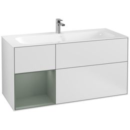 Villeroy & Boch Villeroy und Boch Finion Waschtischunterschrank G060GMMT 119,6x59,1cm, Emotion, Regal links Olive Matt Lacquer, White matt lacquer