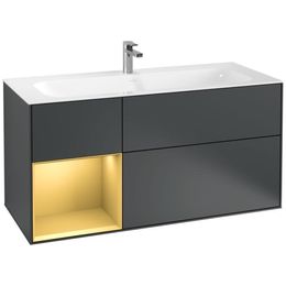 Villeroy & Boch Villeroy und Boch Finion Waschtischunterschrank G060HFHG 119,6x59,1cm, Emotion, Regal links Gold matt, Midnight Blue Matt Lacquer