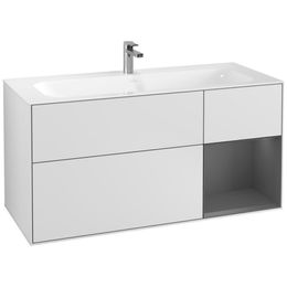 Villeroy & Boch Villeroy und Boch Finion Waschtischunterschrank G070GKMT 119,6x59,1cm, Emotion, Regal rechts Anthracite matt, White matt lacquer