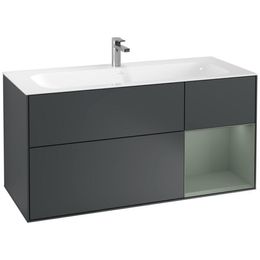 Villeroy & Boch Villeroy und Boch Finion Waschtischunterschrank G070GMHG 119,6x59,1cm, Emotion, Regal rechts Olive Matt Lacquer, Midnight Blue Matt Lacquer