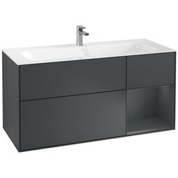 Villeroy & Boch Villeroy und Boch Finion Waschtischunterschrank G070HGHG 119,6x59,1cm, Emotion, Regal rechts Midnight Blue Matt Lacquer, Midnight Blue Matt Lacquer