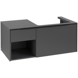 Villeroy & Boch Villeroy und Boch Subway 3.0 Waschtisch-Unterschrank C571L1VR 100,1x42,25x51,6cm, mit LED/Griff Volcano black, graphite