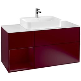 Villeroy & Boch Villeroy und Boch Finion Waschtischunterschrank G411HBHB 120cm, Abdeckplatte white matt, Emotion, Regal links Peony, Peony Matt