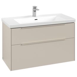 Villeroy & Boch Villeroy und Boch Subway 3.0 Waschtisch-Unterschrank C570L2VN 97,3x57,6x47,8cm, mit LED/Griff monochrom, cashmere grey