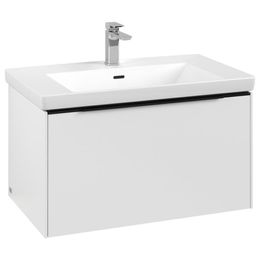 Villeroy & Boch Villeroy und Boch Subway 3.0 Waschtisch-Unterschrank C573L1VF 77,2x42,9x47,8cm, mit LED/Griff Volcano black, pure white