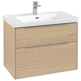 Villeroy & Boch Villeroy und Boch Subway 3.0 Waschtisch-Unterschrank C574L0VJ 77,2x57,6x47,8cm, mit LED/Griff Aluminium gl&auml;nzend, nordic oak