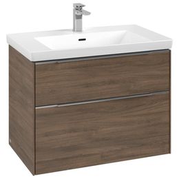 Villeroy & Boch Villeroy und Boch Subway 3.0 Waschtisch-Unterschrank C57400VH 77,2x57,6x47,8cm, ohne LED/Griff Aluminium gl&auml;nzend, arizona oak