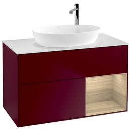 Villeroy & Boch Villeroy und Boch Finion Waschtischunterschrank G901PCHB 100cm, Abdeckplatte white matt, Emotion, Regale Oak Veneer, Peony Matt