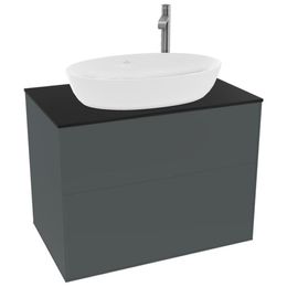 Villeroy & Boch Villeroy und Boch Finion Waschtischunterschrank G87200HG 80x60,3cm, Emotion, Abdeckplatte black matt, Midnight Blue Matt Lacquer