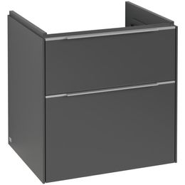 Villeroy & Boch Villeroy und Boch Subway 3.0 Waschtisch-Unterschrank C578L0VR 57,2x57,6x47,8cm, mit LED/Griff Aluminium gl&auml;nzend, graphite