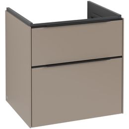 Villeroy & Boch Villeroy und Boch Subway 3.0 Waschtisch-Unterschrank C578L1VM 57,2x57,6x47,8cm, mit LED/Griff Volcano black, taupe