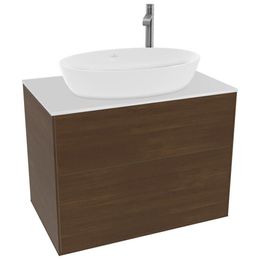 Villeroy & Boch Villeroy und Boch Finion Waschtischunterschrank F87100GN 80x60,3cm, Abdeckplatte white matt, Walnut veneer