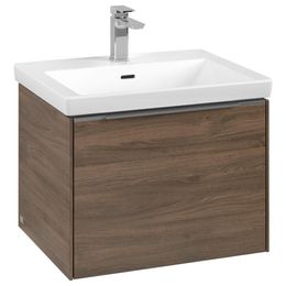 Villeroy & Boch Villeroy und Boch Subway 3.0 Waschtisch-Unterschrank C577L0VH 57,2x42,9x47,8cm, mit LED/Griff Aluminium gl&auml;nzend, arizona oak
