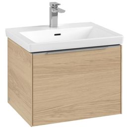 Villeroy & Boch Villeroy und Boch Subway 3.0 Waschtisch-Unterschrank C577L0VJ 57,2x42,9x47,8cm, mit LED/Griff Aluminium gl&auml;nzend, nordic oak