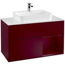 Villeroy & Boch Villeroy und Boch Finion Waschtischunterschrank F371HBHB 100cm, Abdeckplatte white matt, Regal rechts Peony, Peony Matt