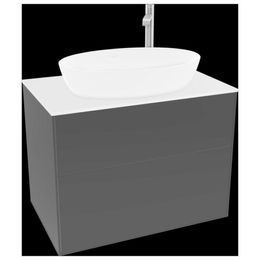 Villeroy & Boch Villeroy und Boch Finion Waschtischunterschrank F87100PD 80x60,3cm, Abdeckplatte white matt, Black matt lacquer