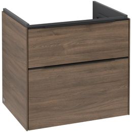 Villeroy & Boch Villeroy und Boch Subway 3.0 Waschtisch-Unterschrank C576L1VH 62,2x57,6x47,8cm, mit LED/Griff Volcano black, arizona oak