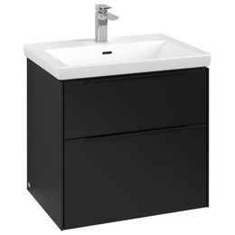 Villeroy & Boch Villeroy und Boch Subway 3.0 Waschtisch-Unterschrank C576L1VL 62,2x57,6x47,8cm, mit LED/Griff Volcano black, volcano black