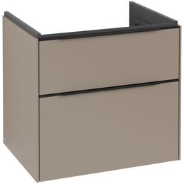 Villeroy & Boch Villeroy und Boch Subway 3.0 Waschtisch-Unterschrank C576L1VM 62,2x57,6x47,8cm, mit LED/Griff Volcano black, taupe