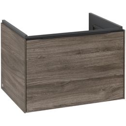 Villeroy & Boch Villeroy und Boch Subway 3.0 Waschtisch-Unterschrank C575L1RK 62,2x42,9x47,8cm, mit LED/Griff Volcano black, stone oak