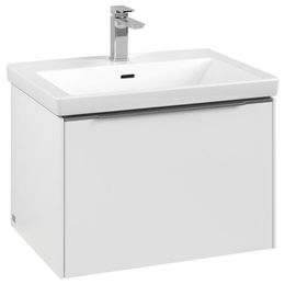 Villeroy & Boch Villeroy und Boch Subway 3.0 Waschtisch-Unterschrank C575L0VF 62,2x42,9x47,8cm, mit LED/Griff Aluminium gl&auml;nzend, pure white