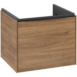 Villeroy & Boch Villeroy und Boch Subway 3.0 Waschtisch-Unterschrank C579L1RH 52,3x42,9x44,75cm, mit LED/Griff Volcano black, kansas oak