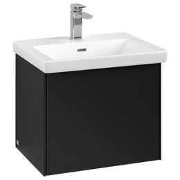 Villeroy & Boch Villeroy und Boch Subway 3.0 Waschtisch-Unterschrank C579L1VL 52,3x42,9x44,75cm, mit LED/Griff Volcano black, volcano black