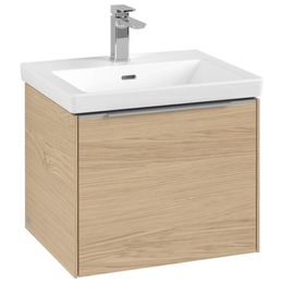 Villeroy & Boch Villeroy und Boch Subway 3.0 Waschtisch-Unterschrank C579L0VJ 52,3x42,9x44,75cm, mit LED/Griff Aluminium gl&auml;nzend, nordic oak