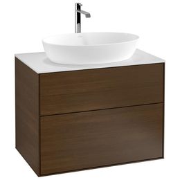 Villeroy & Boch Villeroy und Boch Finion Waschtischunterschrank G75100GN 80x60,3cm, Emotion, Abdeckplatte white matt, Walnut veneer