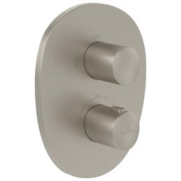 Villeroy & Boch Villeroy und Boch Antao Fertigmontageset TVS11100100064 Unterputz-Thermostat mit Einwege-Mengenregulierung, brushed nickel black