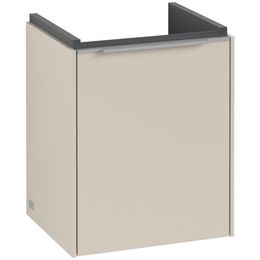 Villeroy & Boch Villeroy und Boch Subway 3.0 Waschtisch-Unterschrank C58300VN 35,1x42,9x30,9cm, Schanier links/Griff Aluminium gl&auml;nzend, cashmere grey