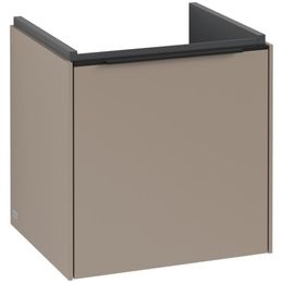 Villeroy & Boch Villeroy und Boch Subway 3.0 Waschtisch-Unterschrank C58201VM 42,3x42,9x37,75cm, Schanier rechts/Griff Volcano black, taupe