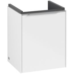 Villeroy & Boch Villeroy und Boch Subway 3.0 Waschtisch-Unterschrank C58300VE 35,1x42,9x30,9cm, Schanier links/Griff Aluminium gl&auml;nzend, brilliant white