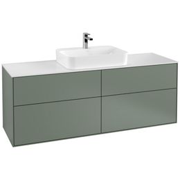 Villeroy & Boch Villeroy und Boch Finion Waschtischunterschrank F44100GM 160x60,3cm, Abdeckplatte white matt, Olive Matt Lacquer