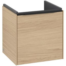Villeroy & Boch Villeroy und Boch Subway 3.0 Waschtisch-Unterschrank C58201VJ 42,3x42,9x37,75cm, Schanier rechts/Griff Volcano black, nordic oak