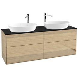 Villeroy & Boch Villeroy und Boch Finion Waschtischunterschrank G96200PC 160x60,3cm, Emotion, Abdeckplatte black matt, Oak Veneer