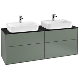Villeroy & Boch Villeroy und Boch Finion Waschtischunterschrank F43200GM 160x60,3cm, Abdeckplatte black matt, Olive Matt Lacquer