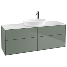 Villeroy & Boch Villeroy und Boch Finion Waschtischunterschrank F97100GM 160x60,3cm, Abdeckplatte white matt, Olive Matt Lacquer