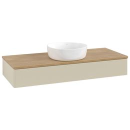 Villeroy & Boch Villeroy und Boch Antao Waschtisch-Unterschrank L10011HJ mit Beleuchtung, 120x19x50cm, Waschbeckenplattenfarbe honey oak, silk grey matt lacquer